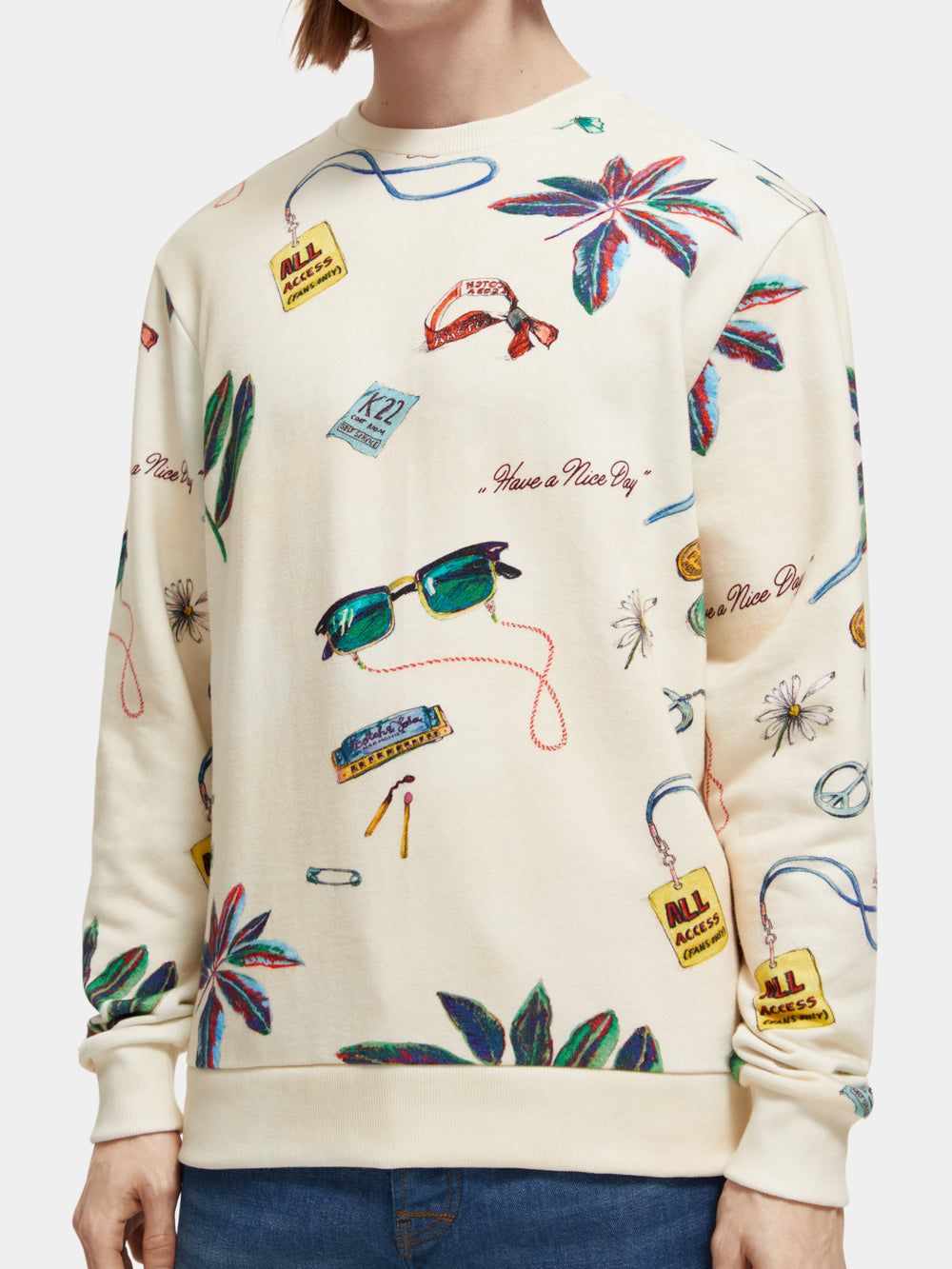 Regular Fit Printed Sweatshirt Scotch And Soda Nz